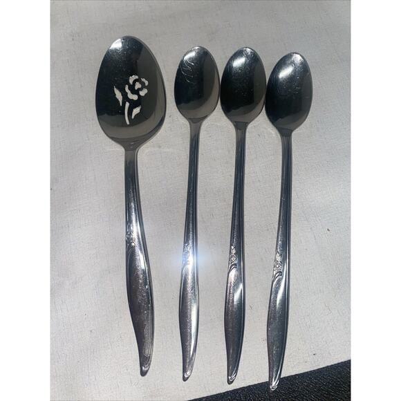 Oneida | Dining | 4 Oneida Kenwood Forever Rose Stainless Ice Tea ...